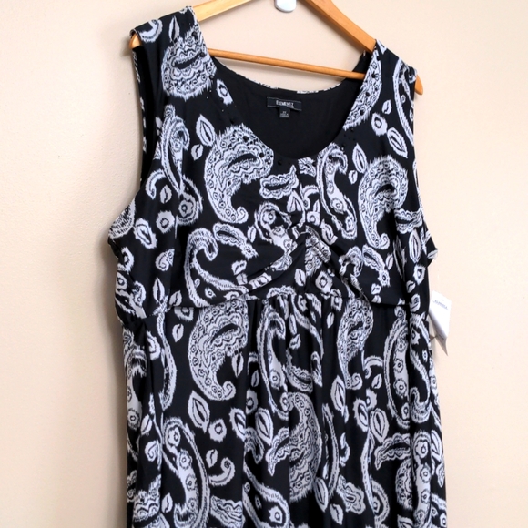 Elementz | Dresses | Elementz Black White Sleeveless Paisley Maxi Dress ...